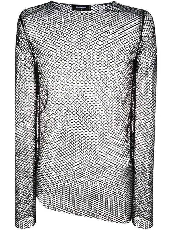 Dsquared2 Long-sleeve Mesh Top - Black