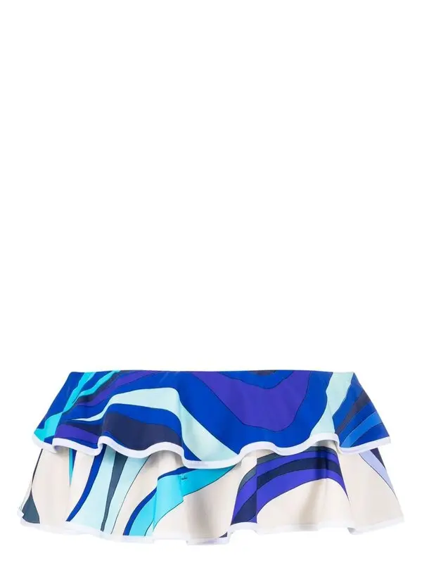 Emilio Pucci Marmo-print Ruffled Bikini Bottoms