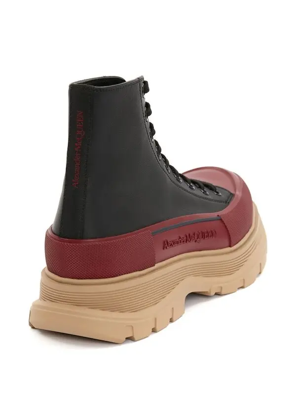 Alexander McQueen Tread Slick Lace-up Boots - Black