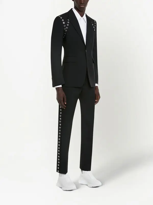 Alexander McQueen Eyelet-detail Slim-cut Trousers
