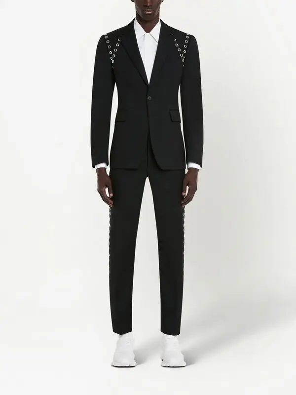 Alexander McQueen Eyelet-detail Slim-cut Trousers
