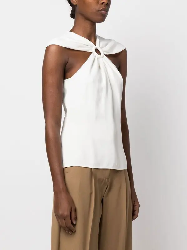 Stella McCartney Ring-hardware Cold-shoulder T-shirt - White