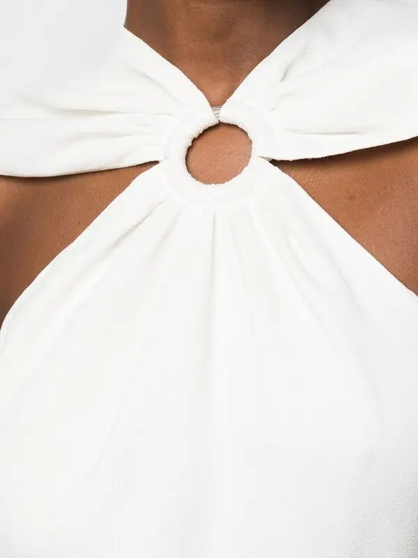 Stella McCartney Ring-hardware Cold-shoulder T-shirt - White