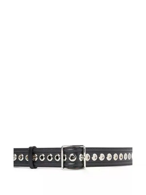 Alexander McQueen Eyelet-detail Leather Belt - Black