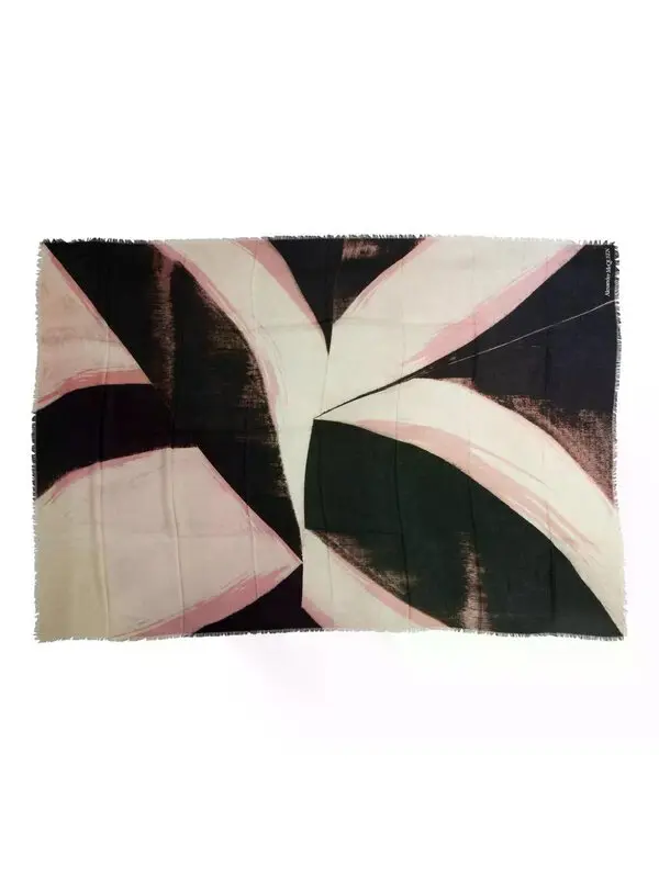 Alexander McQueen Abstract Brushstroke Cashmere Scarf - Black