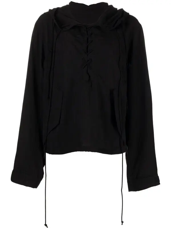 Yohji Yamamoto Lace-up Hoodie
