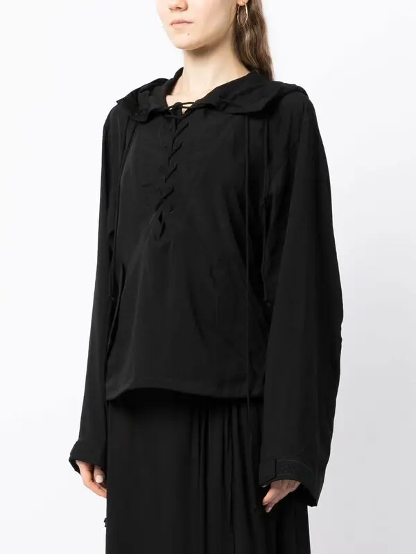 Yohji Yamamoto Lace-up Hoodie