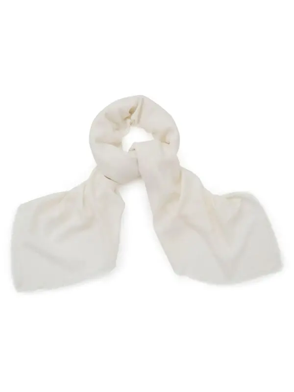 Alexander McQueen Frayed-edge Wool Scarf - White