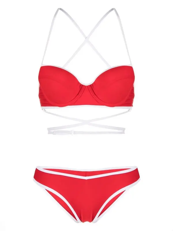 NOIRE SWIMWEAR Balconette Two-piece Bikini Set - Red