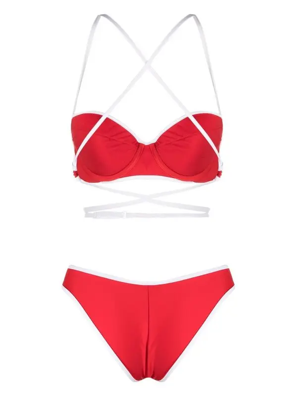 NOIRE SWIMWEAR Balconette Two-piece Bikini Set - Red
