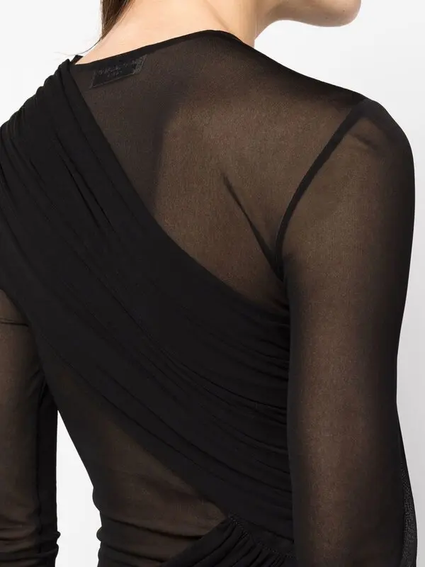 Saint Laurent Sheer-panel Draped Gown