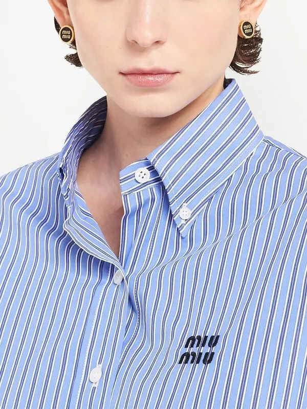 Miu Miu Enameled Logo Stud Earrings - Gold