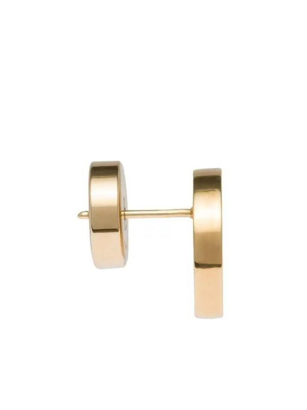 Miu Miu Enameled Logo Stud Earrings - Gold
