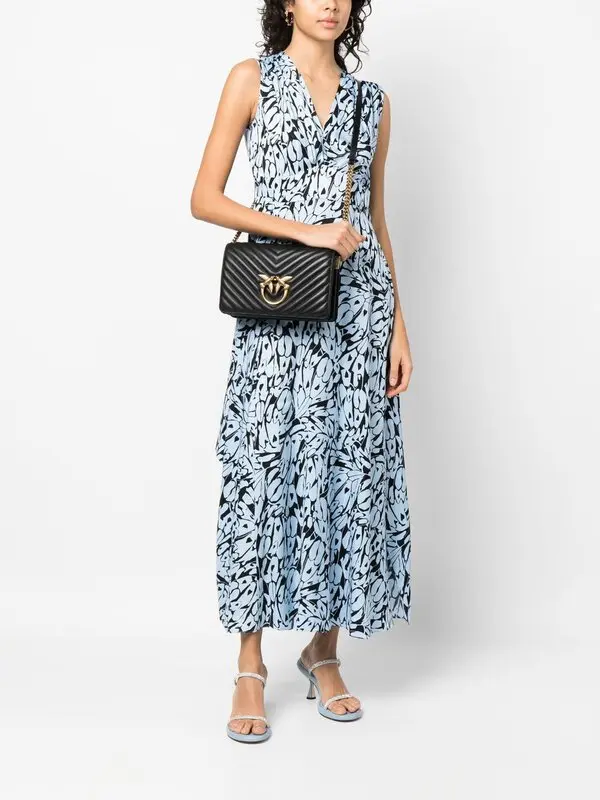 Pinko Classic Click V-quilted Love Bag - Black