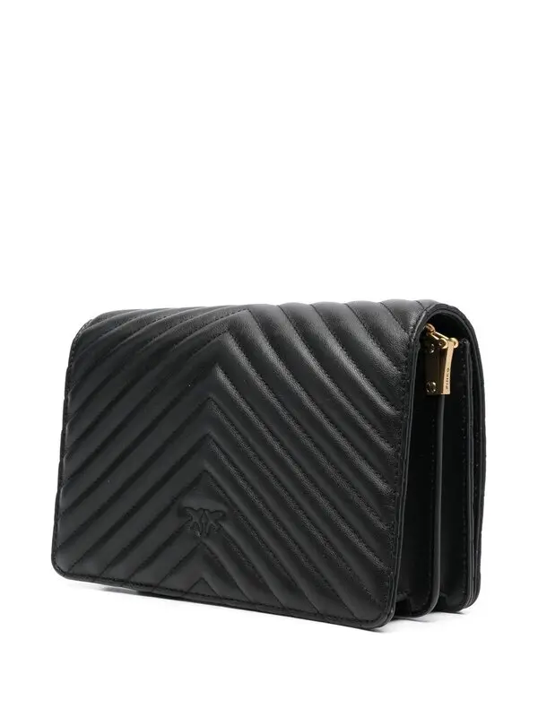 Pinko Classic Click V-quilted Love Bag - Black