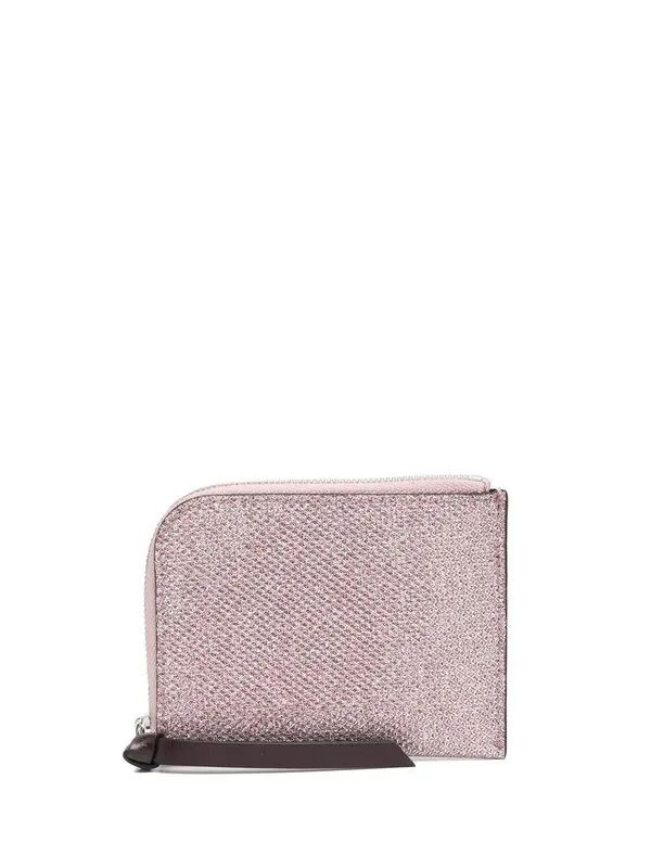 GANNI Banner Zipped Cardholder - Pink