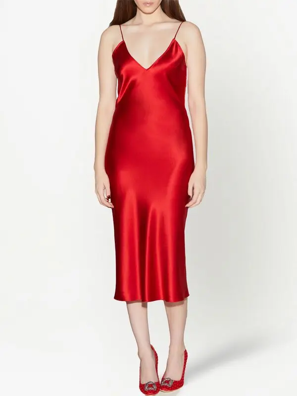 FLEUR DU MAL Crystal Midi Slip Dress