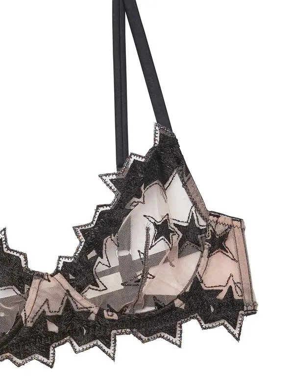 FLEUR DU MAL Superstar Embroidery Demi-cup Bra