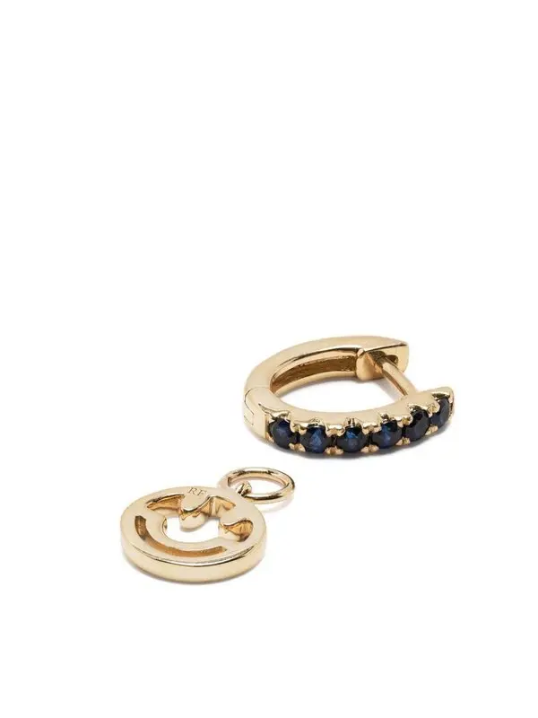 ROXANNE FIRST 14kt Yellow Smiley Sapphire Hoop Earring