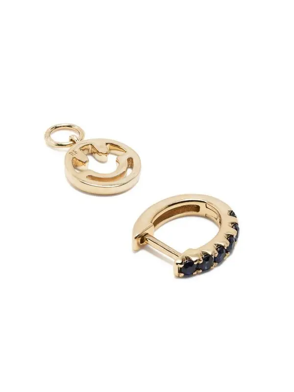 ROXANNE FIRST 14kt Yellow Smiley Sapphire Hoop Earring