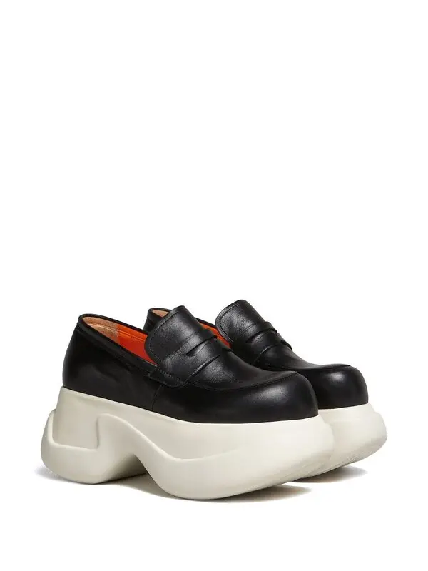 Marni Platform Leather Loafers - Black