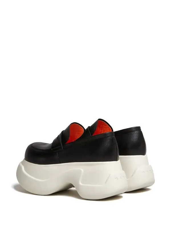Marni Platform Leather Loafers - Black