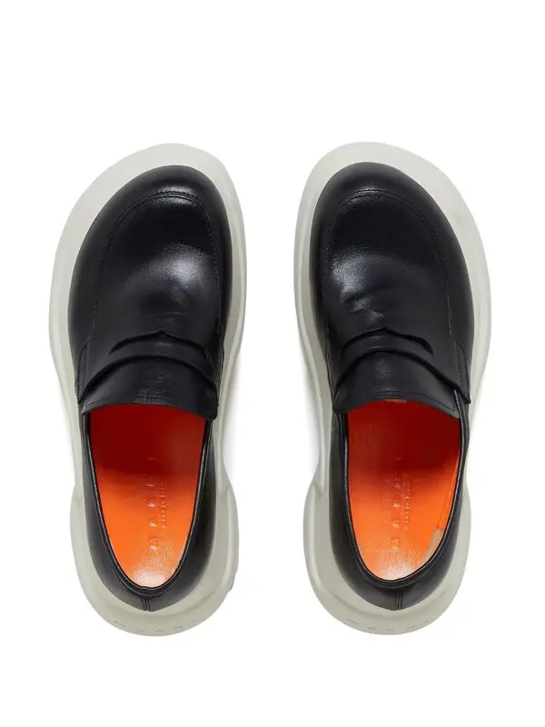 Marni Platform Leather Loafers - Black