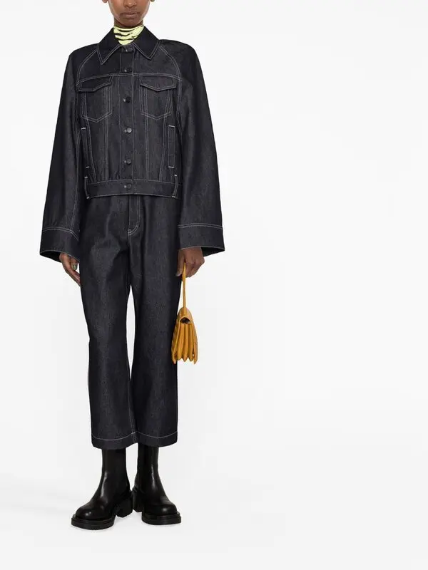 Christian Wijnants Janik Wide-Sleeve Denim Jacket In Blue - 32