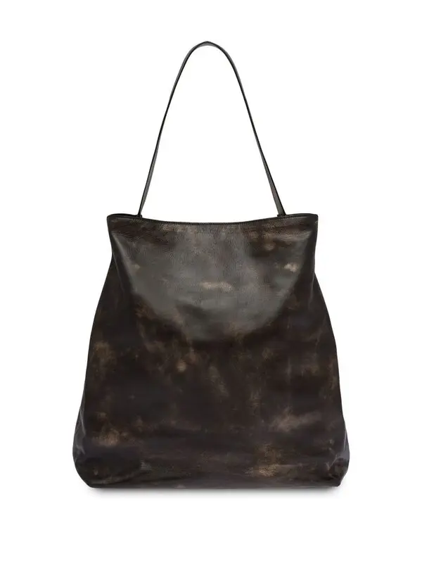 Miu Miu Embossed Logo Tote Bag - Brown | Editorialist