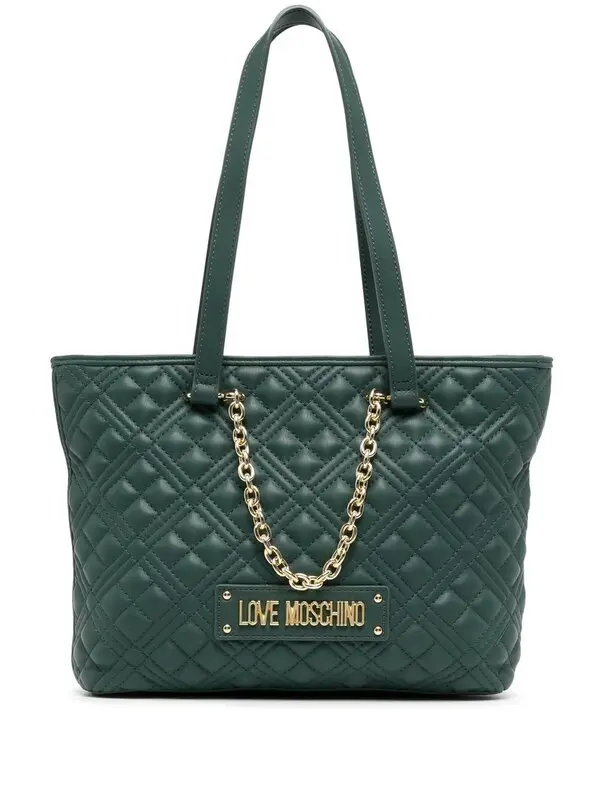 Moschino Quilted Leather Tote Bag