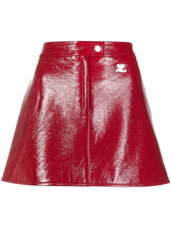 COURREGES High-shine Finish Mini Skirt - Red