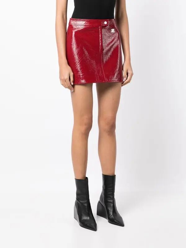 COURREGES High-shine Finish Mini Skirt - Red