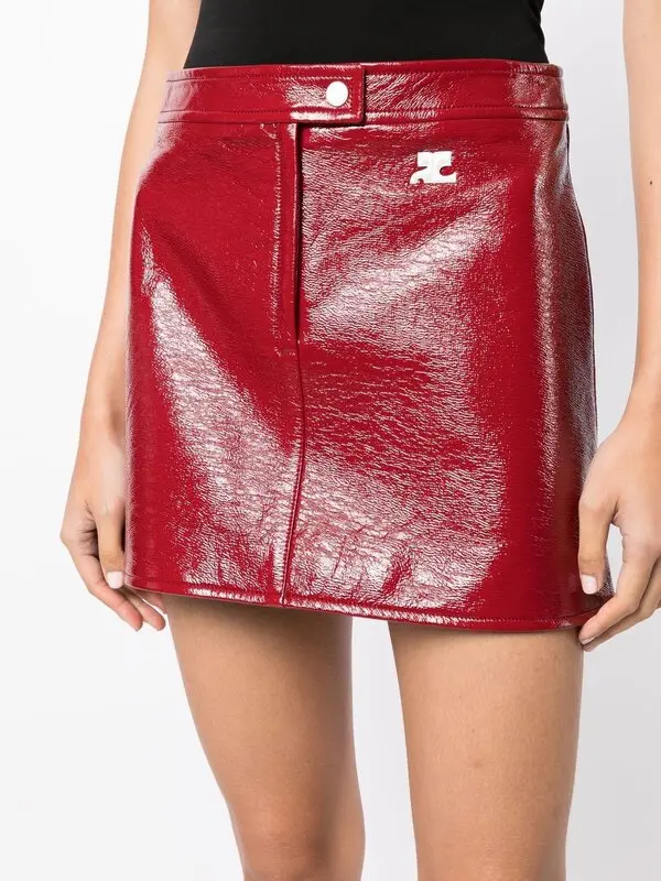 COURREGES High-shine Finish Mini Skirt - Red