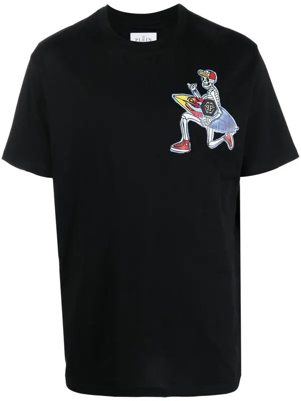 Philipp Plein Hawaii Graphic-print Cotton T-shirt - Black