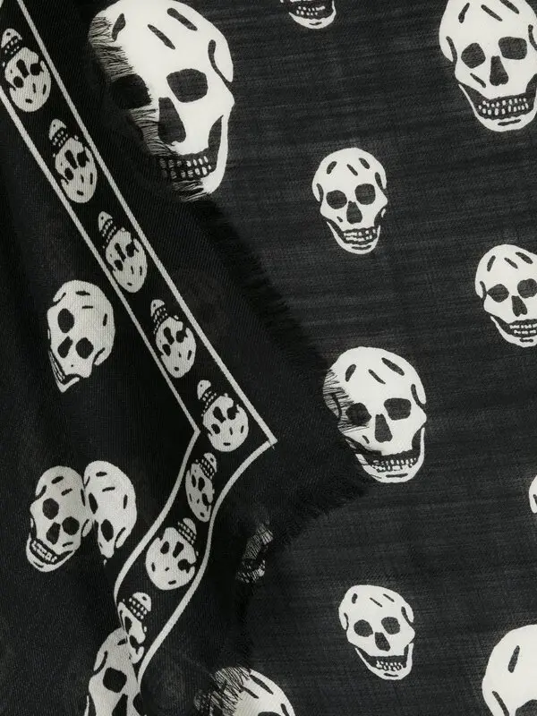 Alexander McQueen Skull-print Wool Scarf - Black