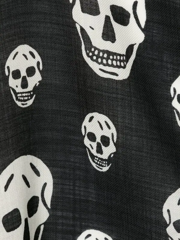 Alexander McQueen Skull-print Wool Scarf - Black
