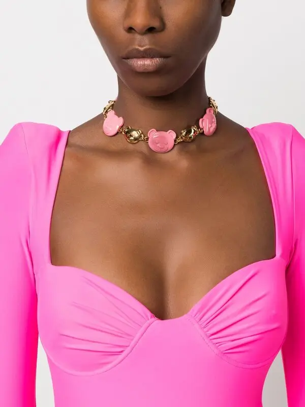 Moschino Teddy Bear Charm Choker
