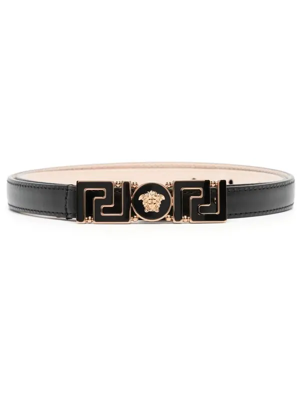 Versace Greca Goddess Leather Belt - Black