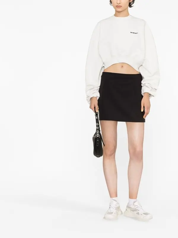 Off-White Logo-embroidered Cropped Sweatshirt