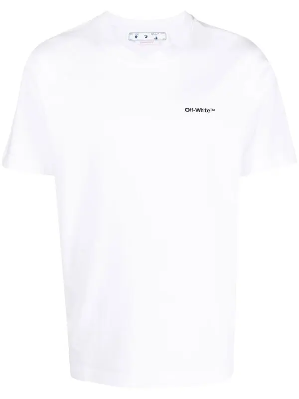 Off-White Wave Outline Diag Print T-shirt - White Black