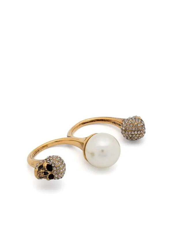 Alexander McQueen Skull Knuckleduster Ring - Gold