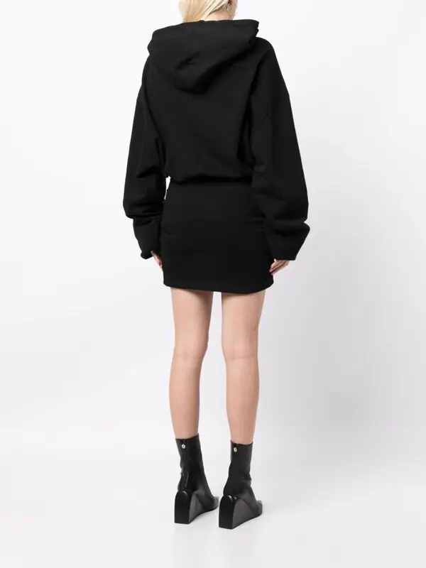 Off-White Logo-embroidered Cotton Hoodie - Black