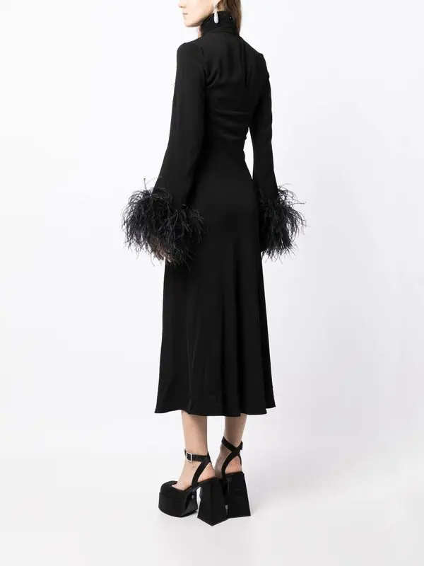 16Arlington Odessa Feather-trim Midi Dress