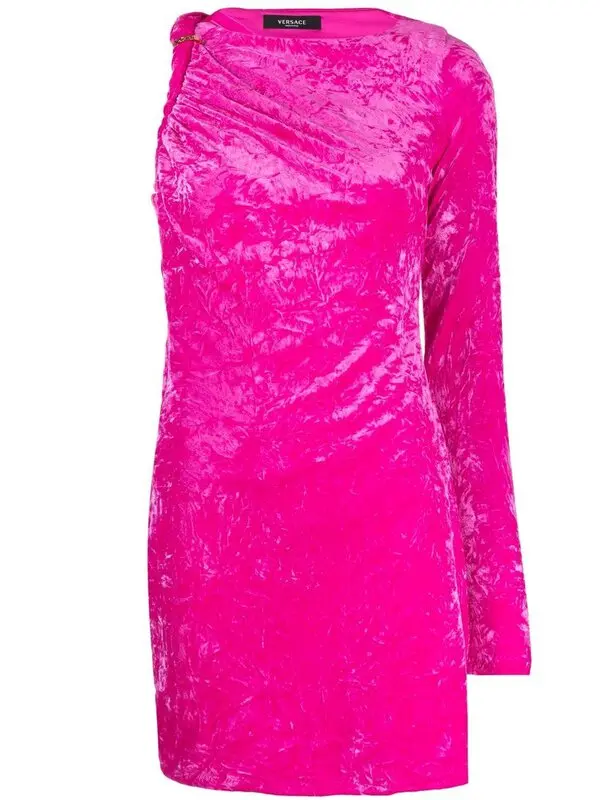 Versace Rolled Velvet Minidress - Pink