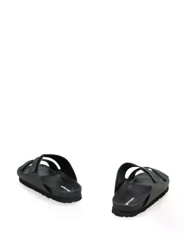 Palm Angels Logo-print Touch-strap Slides - Black