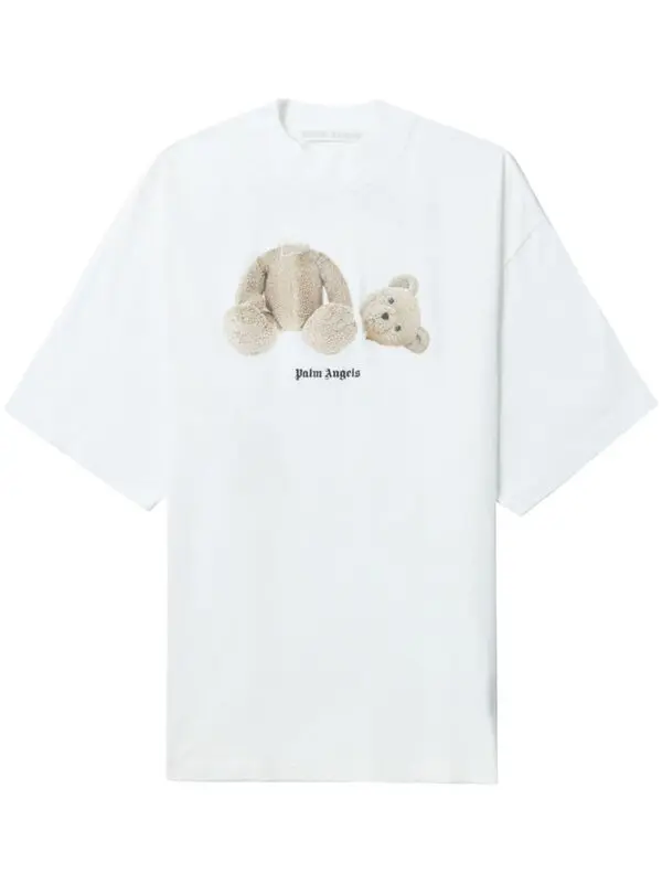 Palm Angels Broken Bear Cotton T-shirt - White