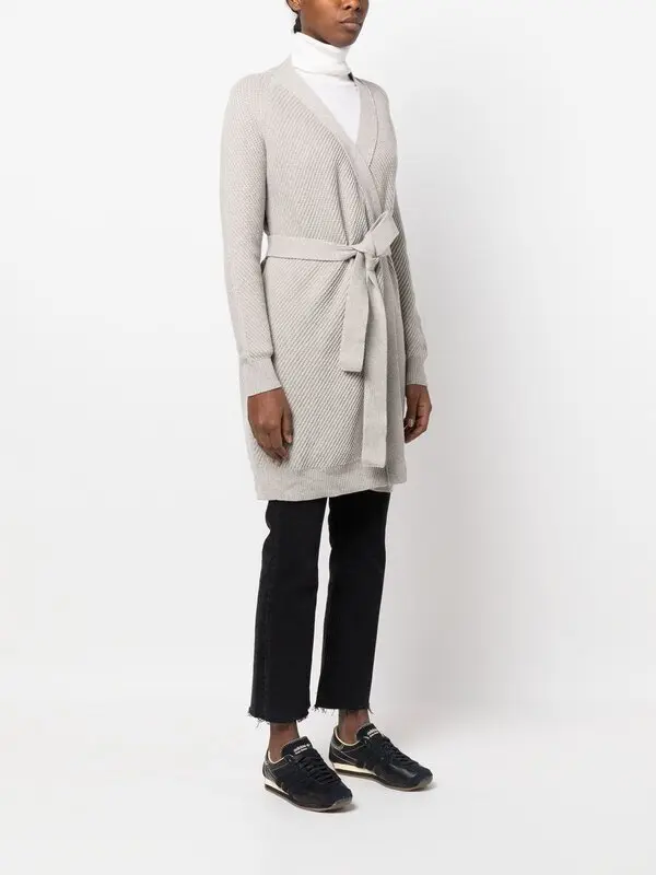 Kiton Tied-waist Cashmere Cardigan