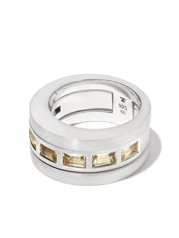 Tom Wood Double Arch Quartz Ring - Silver