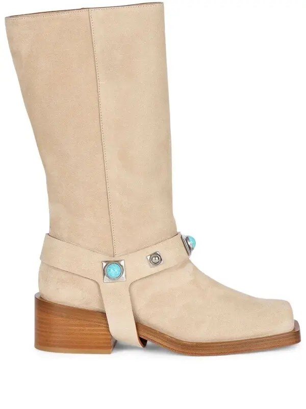 Etro Turquoise-stone Embellished Boots