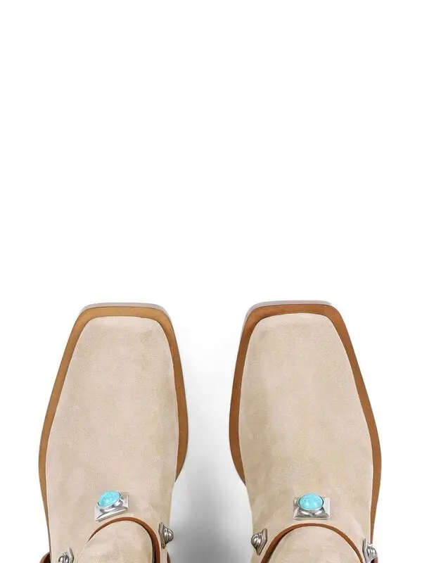Etro Turquoise-stone Embellished Boots
